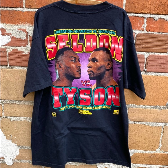Vintage | Shirts | Vintage Mike Tyson Boxing Tee Shirt 9s Black Xl ...